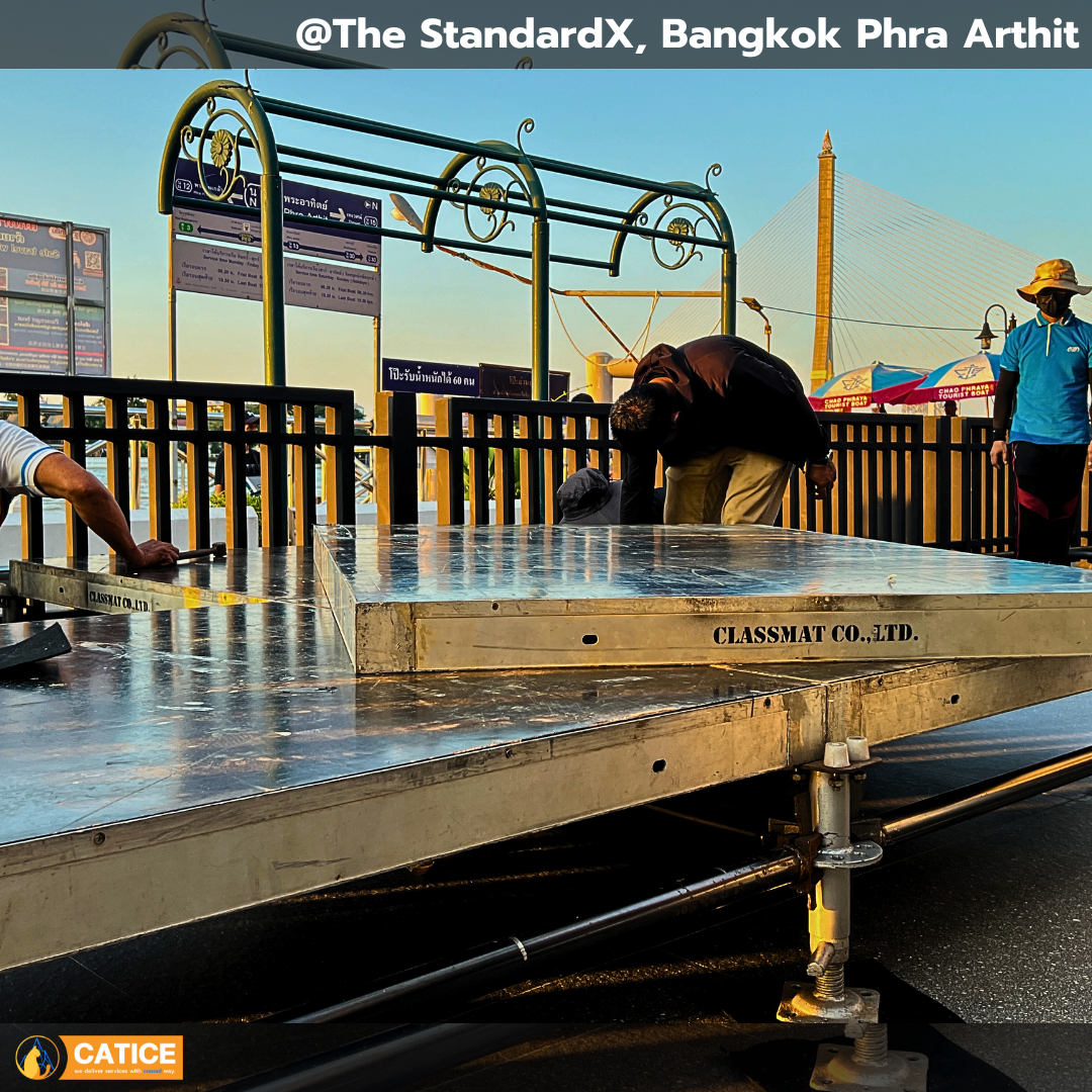 ติดตั้งเวทีแพลตฟอร์ม - งานแห่เรือ @เดอะ สแตนดาร์ด เอ็กซ์ แบงค็อก พระอาทิตย์ - CATICE CO.,LTD.